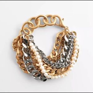 Zara | Jewelry | Zara Multi Chains Set 3color Pearl Gold Silver ...